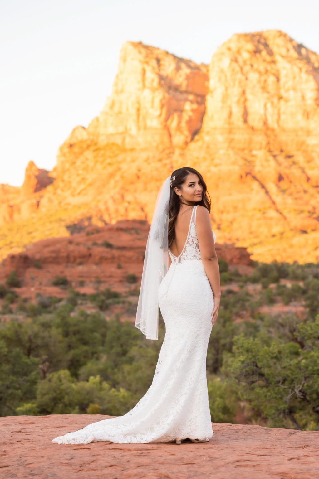sedona-wedding-bell-rock-sunset-and-bride | Sedona Wedding Photographer